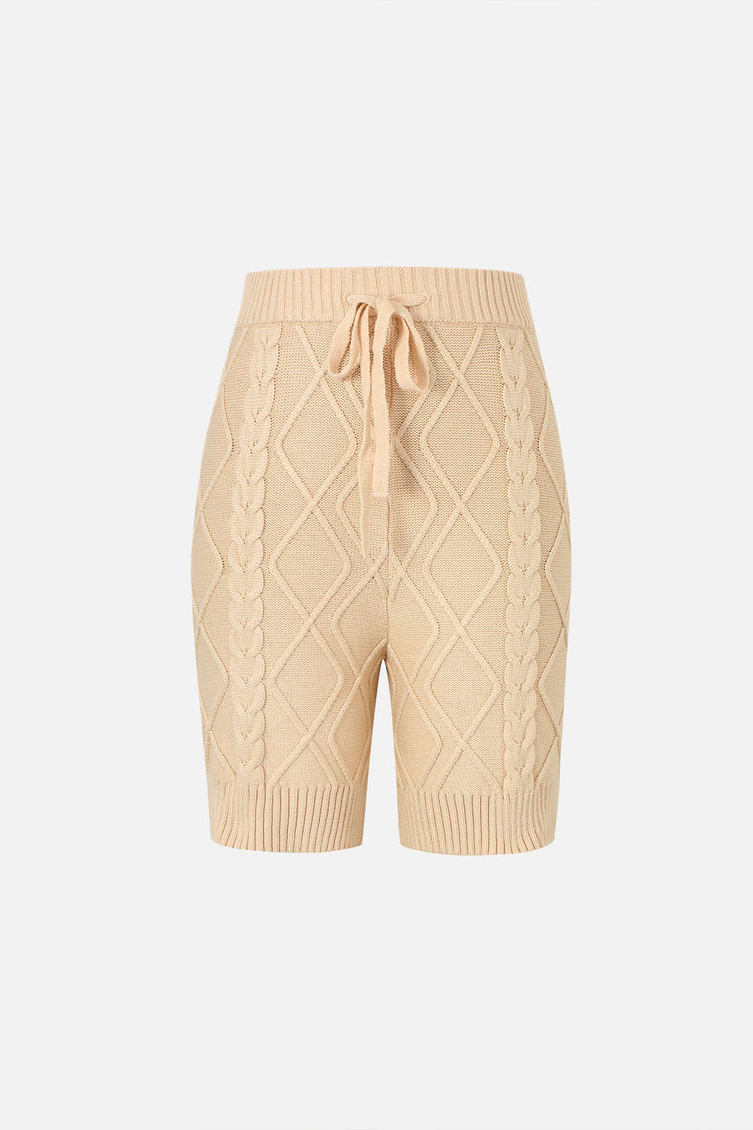 High Waisted Drawstring Cable Knit Shorts – Aesvs