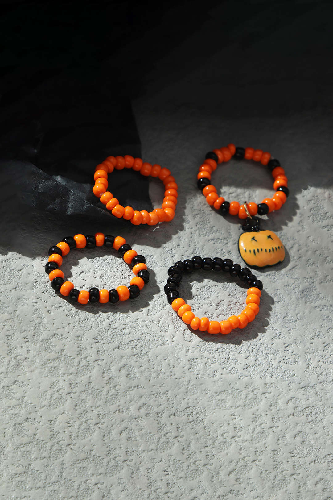Set Of 4-pcs Pumpkin Beaded Ring – Aesvs