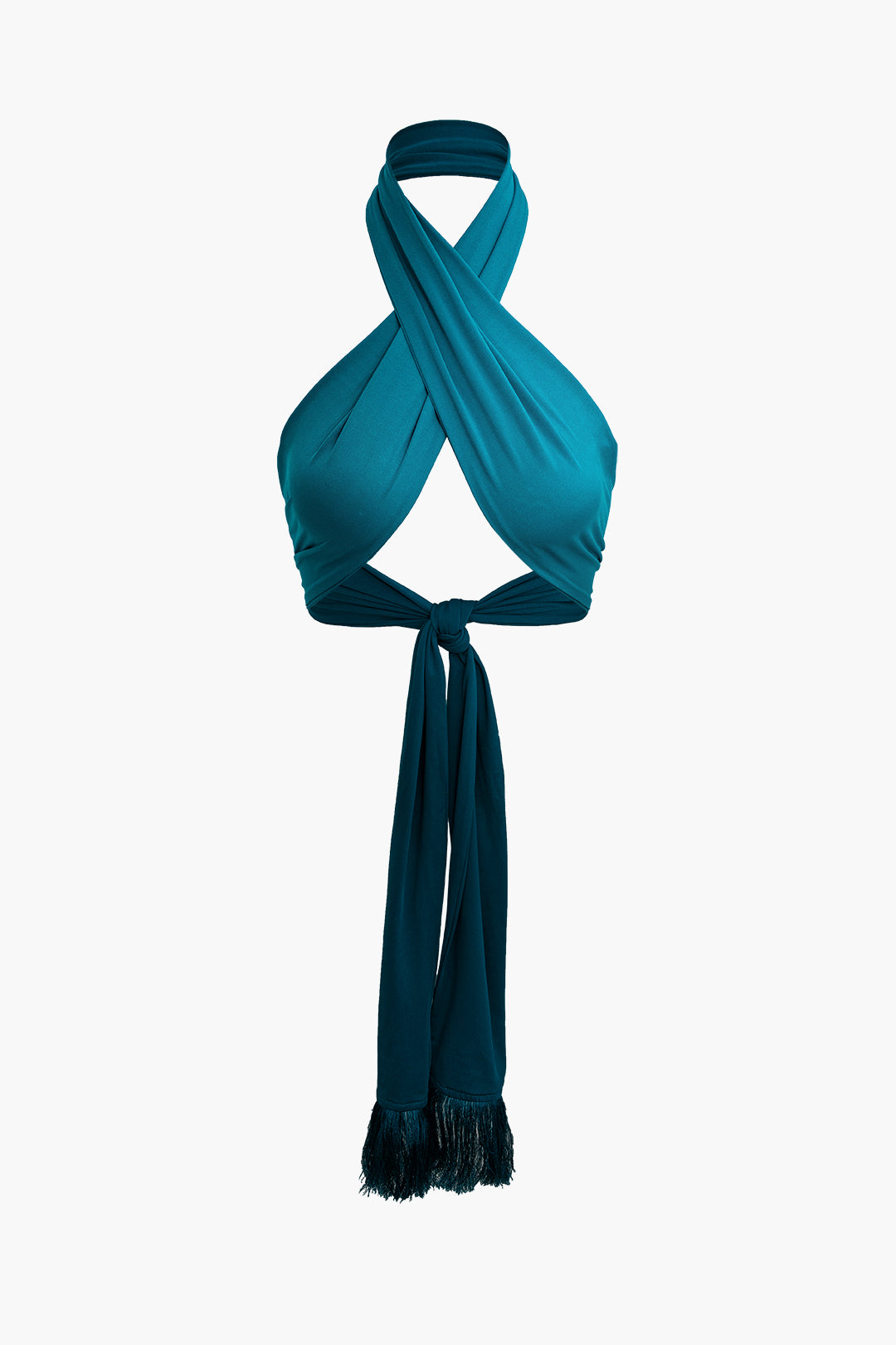 Cross Halter Knot Tassel Backless Tank Top And Split Maxi Skirt Set – Aesvs