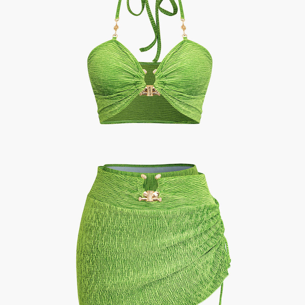 U-ring Front Tie Halter 3-Piece Set – Aesvs