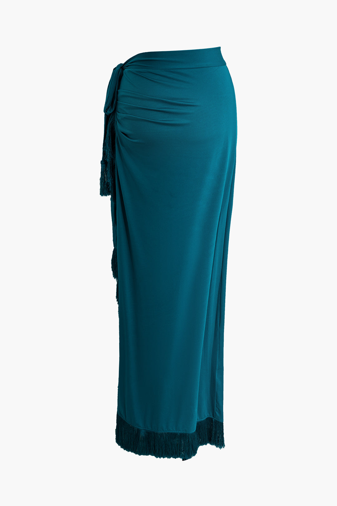 Cross Halter Knot Tassel Backless Tank Top And Split Maxi Skirt Set – Aesvs