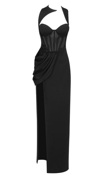 FISHBONE MAXI DRESS IN BLACK – Aesvs