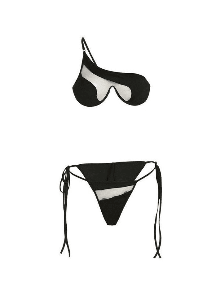 Patchwork Mesh Underwire Bikini Set – Aesvs