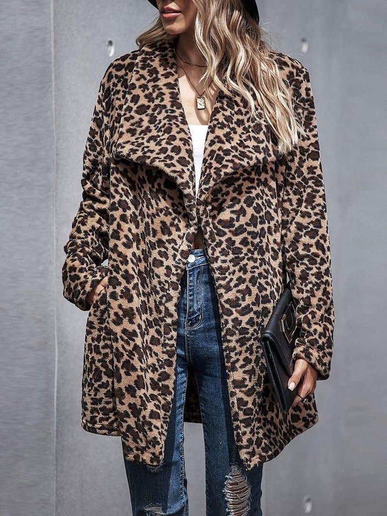 Women's Fake Fur Leopard Print Coats – Aesvs